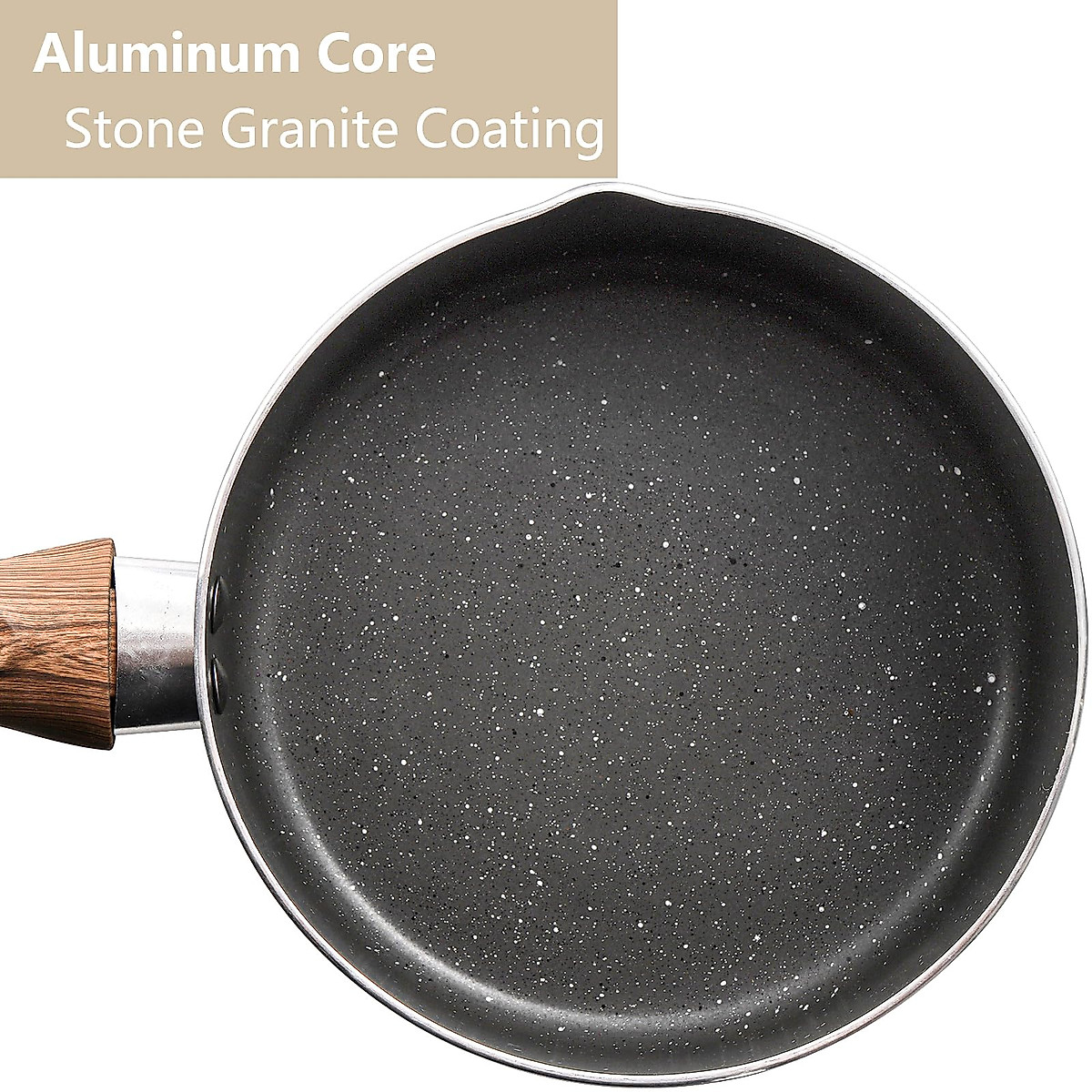 Yarlung 2 Quart Sauce Pan with Lid, 7 Inch Nonstick Small Cooking Pot Saucepan, Milk Heating Soup Pot with Cool Handle, Easy Assembly, Induction Compatible