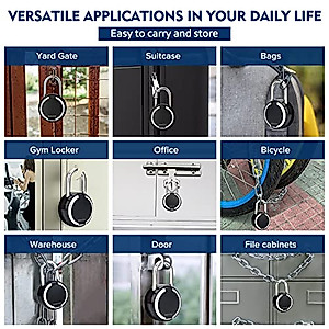 KISSTY Fingerprint Padlock, Smart Locker Lock APP Bluetooth Lock Thumbprint Gym Lock USB Rechargeable Small Waterproof Locks for Lockers