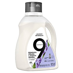 9 Elements Natural Laundry Detergent Liquid Soap, Lavender Scent, Vinegar Powered, 92 Fl Oz, 1 Count