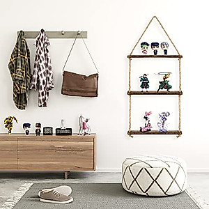 Mukkum Window Plant Hanging Shelves 3 Tier Window Wall Hanging Shelf for Plant Photo Frames Decorations Display Decor for Window Kitchen Bathroom Bedroom(Rustic Brown)