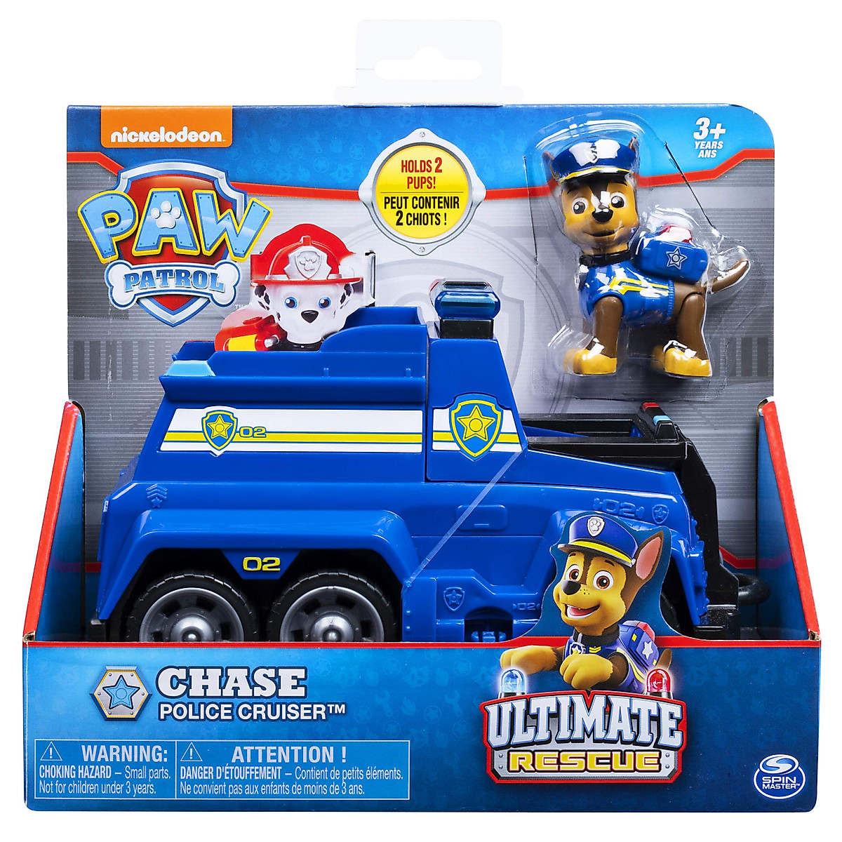 Paw Patrol Ultimate Rescue - Chase’s Ultimate Rescue Police Cruiser with Lifting Seat & Fold-Out Barricade, for Ages 3 & Up