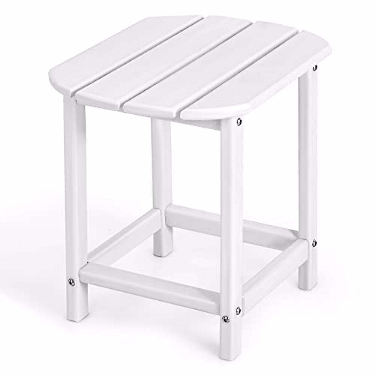 Giantex Side Table Outdoor Small Patio Table 18” Adirondack Table, Weather Resistant, Outside Square Tea Table for Patio, Backyard, Poolside, Garden, Balcony Outdoor Beside End Tables (1, White)