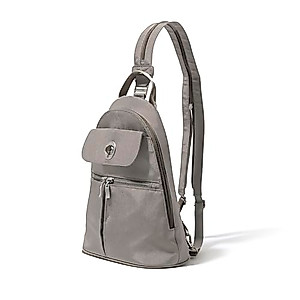 Baggallini Naples Convertible Small Daypack Sling Crossbody, Sterling Shimmer