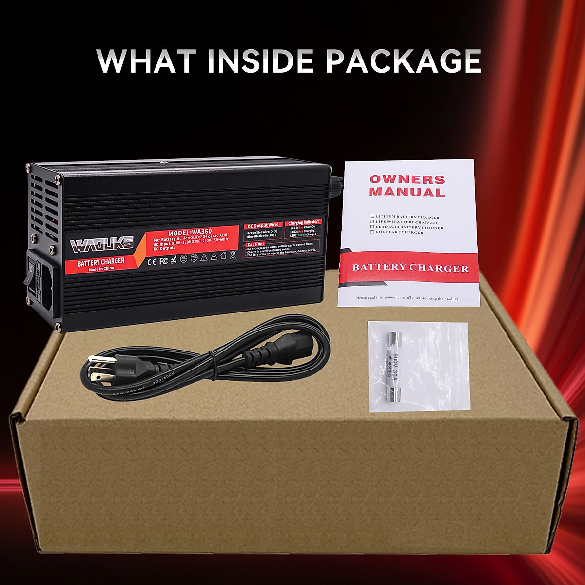 16.8V 20A Charger 16.8V Li-ion Battery Charger Output Alligator Clip Used for 4S 14.8V Lithium Battery Pack