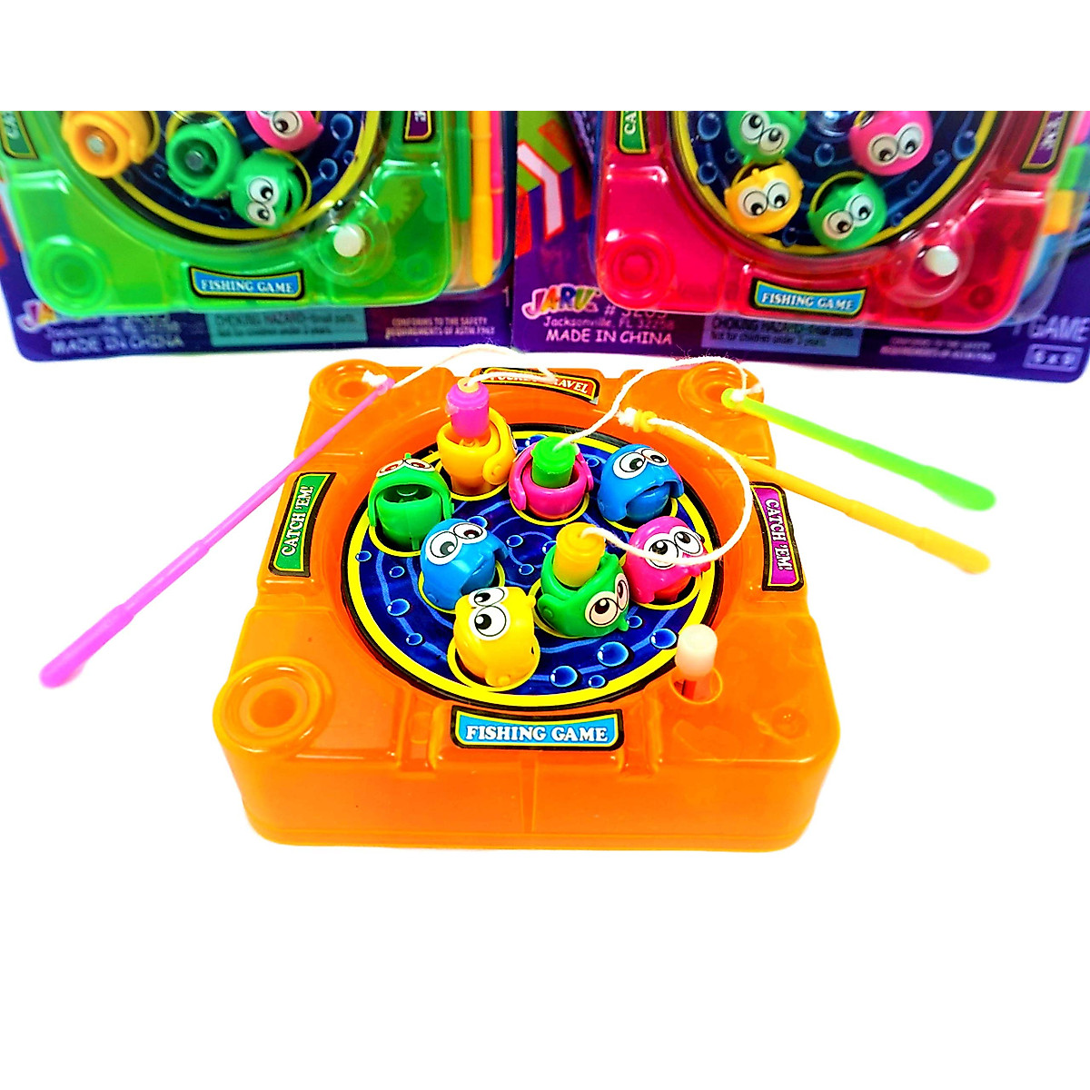 JA-RU Pocket Travel Magnetic Fishing Game (6 Toys) Classic Rotating Mini Family Board Games for Kids. Preschool Educational Games. Travel Car Games. Bulk Party Favors Birthday Gifts. 3205-6p