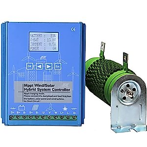 FLTXNY POWER 1600W Wind Solar Hybrid Charge Controller with Dump Load for max 1000W Wind Turbine Generator 600W Solar Panel 12V 24V Battery Auto MPPT Charge Boost Charging Regulator Off Grid System