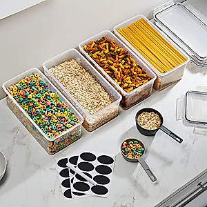 Airtight Food Storage Containers Set of 4 - Pasta Containers for Pantry Organization and Storage, BPA Free Spaghetti Container, Air Tight House Kitchen Storage Containers