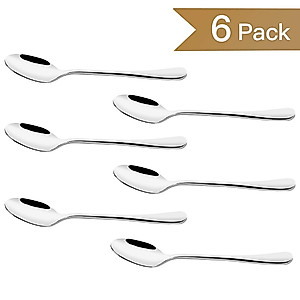 YOLIFE Demitasse Espresso Spoons, Mini Coffee Spoons 4.5 Inch Stainless Steel Small Spoons for Dessert, Set of 6