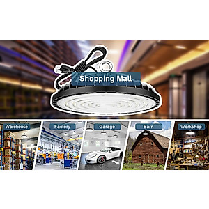 JOMITOP 200 Watt High Bay LED Light 28000 Lumen ETL Listed 5000K Bright White, 800W HPS or MH Bulbs Equivalent, Industrial Highbay Light, Warehouse Light Fixtures, AC 90-277V 2 Pack