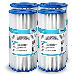 Membrane Solutions 50 Micron Pleated Water Filter Home 10"x4.5" Whole House Heavy Duty Sediment Replacement Cartridge Compatible with ECP10-1,ECP20-BB,R50-BBSA,FXHSC,CB1-SED10-BB (4 Pack)