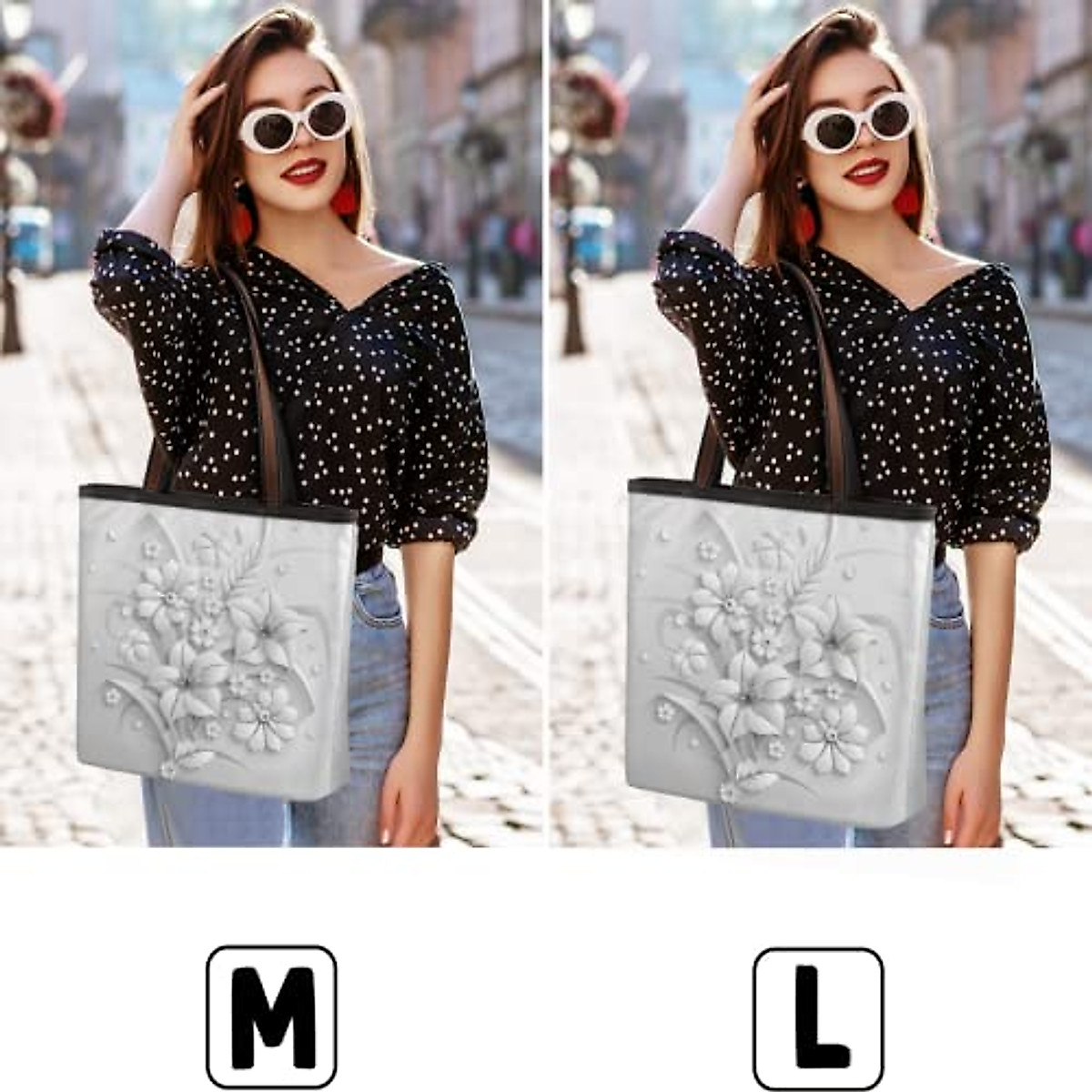 3D Style White Flower Handbags for Women shopping Tote Bag Bouquet Top Handle Shoulder Bag Satchel Purse Beach