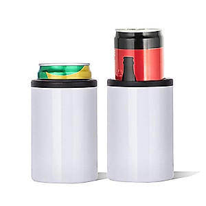 PYD Life 4 Pack 12 OZ Sublimation Blanks Can Insulator White Stainless Steel Can Cooler Beer Holder Sublimation Print
