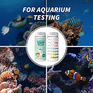 SpringSmart 7 in 1 Aquarium Test Strips Kit - 100 Strips Use for Freshwater Fish Tank, Fish Pond, Accurate & Fast Testing pH/Nitrite/Nitrate/Chlorine/Carbonate/Total Alkalinity/Hardness