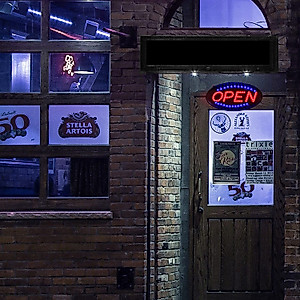 Open LED Sign, Ultra Bright LED Business Open Sign, Advertisement Board High Visibility Electric Display Sign,18.9x8.3inch Two Modes Flashing&Steady Light for Business,Walls,Window,Shop,Bar,Hotel