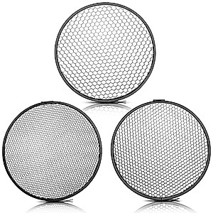 Neewer 7inch/ 18cm Standard Reflector Diffuser with 10/30/50 Degree Honeycomb Grid for Bowens Mount Studio Light Strobe Flash