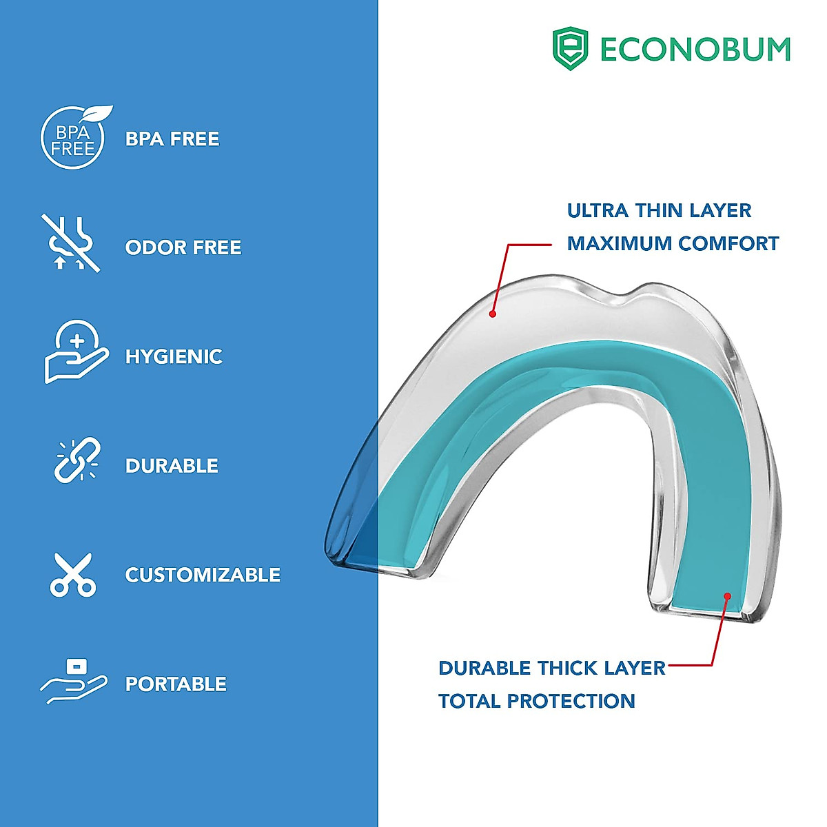 Rossy Mouth Guard for Clenching Teeth at night, Moldable Night Guards for Teeth Grinding 2 Sizes Pack of 4