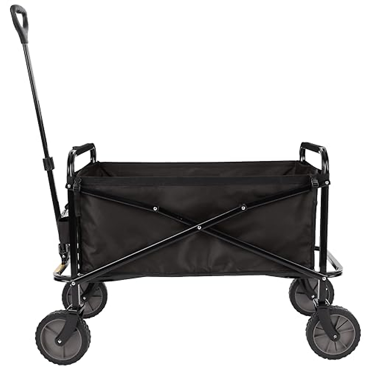 Amazon Basics Collapsible Folding Outdoor Utility Wagon with Cover Bag, Black