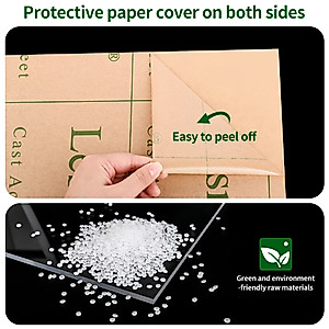 Lesnlok 2 Pack 4" x 6" Clear Plexiglass Sheet 1/4 Acrylic Sheet 6mm Thick Use for Craft Projects, Signs, Sneeze Guard and More