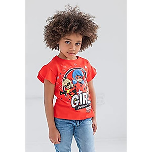 Miraculous Ladybug Cat Noir Rena Rouge Big Girls 3 Pack Graphic T-Shirts Black/Pink/Red 14-16