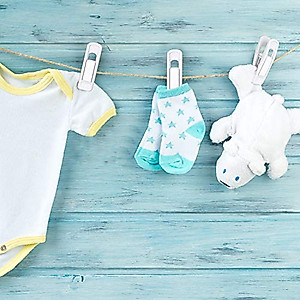 ODILCO White 26pc Velvet Hanger Clips, Pants Velvet Clips, Flocked Clothes Hanger Velvet Finger Grip Clips for Thin Hangers