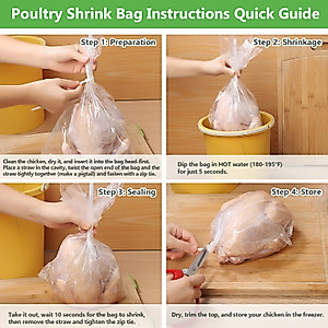 YISIMODI 18x13 In Poultry Shrink Bags - Perfect for Fresh, Safe, and Convenient Food Packaging - 30 Packs