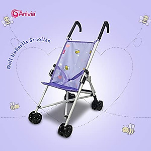 Anivia Baby Doll Collection Doll Stroller Heart Design Gifts for Toddlers and Girls Foldable Doll Stroller