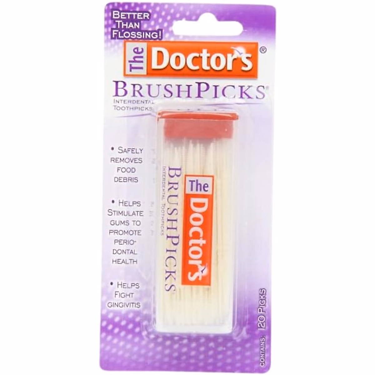 The Doctor's BrushPicks Interdental Toothpicks, 120 count. (Pack of 8)