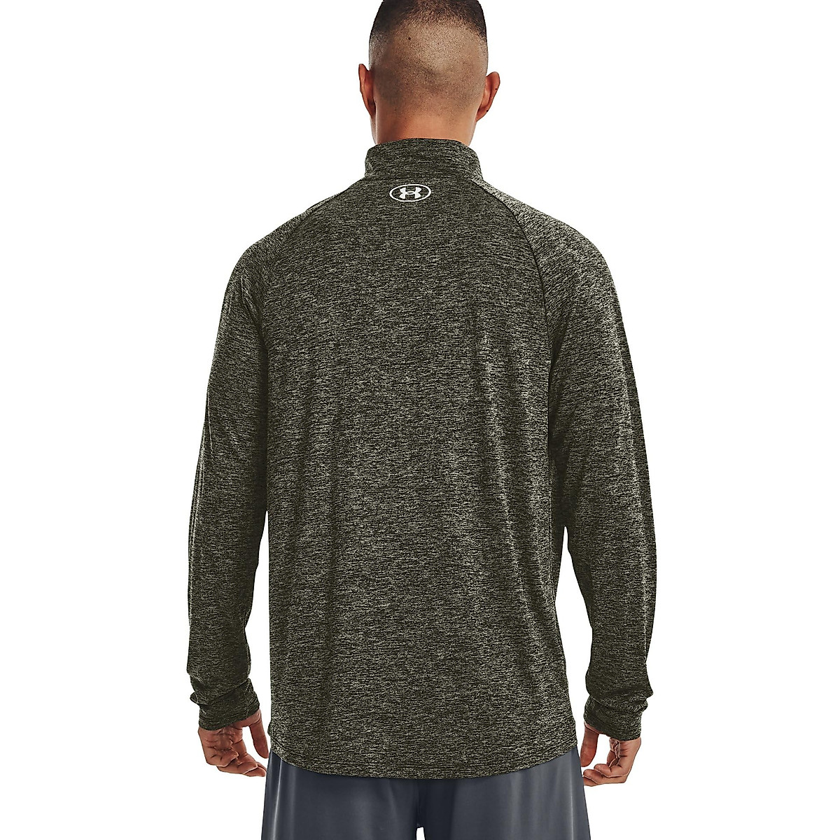 Under Armour Mens Tech 2.0 1/2 Zip-Up T-Shirt , (391) Marine OD Green / Black / White , Large