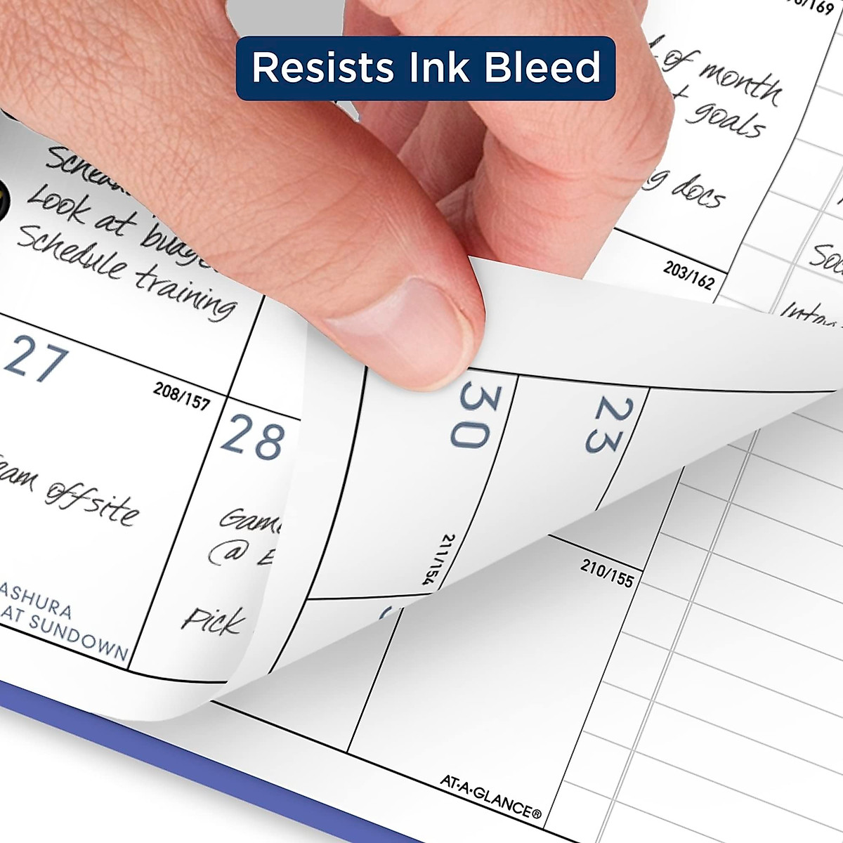 AT-A-GLANCE 2023-2024 Academic Planner, Weekly & Monthly, 5" x 8", Small, Monthly Tabs, Pocket, Flexible Cover, Contemporary, Purple (70101X1824)