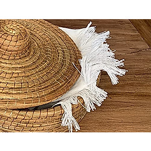 JOSE ARTESANO Pine Needle Tortilla Warmer (Ocoxal), 9.8 IN x 9.8 IN, Rustic Tortillero, Natural Brown, Handcrafted In Mexico, 100% Sustainable, Organic And Vegan, (Natural w cloth)