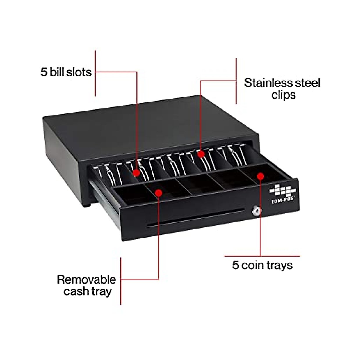 POS Hardware Bundle for Square - Cash Drawer and Thermal Receipt Printer,[Compatible with Square Stand and Square Register]