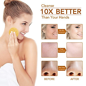 52-Count Facial Sponges Compressed Facial Cleaning Sponges, Face Cleansing Sponge SPA Massage Sponges Cleaning Exfoliating Sponge for Face