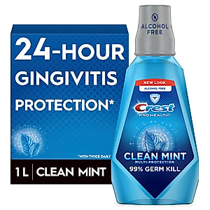 Crest Pro Health Multi-Protection Mouthwash with CPC (Cetylpyridinium Chloride), Clean Mint, 1L (33.8 fl oz)