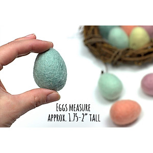 Felted Easter Eggs- SET OF 6 or 12- Wool Felt Easter Eggs for Spring- Pastel, Decor, Crafts- Each egg approx. 1.75-2" Tall