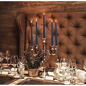 Hyoola Tall Taper Candles - Midnight Blue Dripless Dinner Candle Sticks - Paraffin Wax with Cotton Wicks - 10 Inch (25cm) - 8 Hour Burn Time (24 Pack)