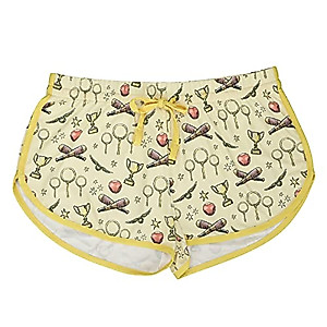 Harry Potter Quidditch The Golden Snitch Women's Racer Back Tank Top & Dolphin Lounge Shorts Sleepwear Set-XL