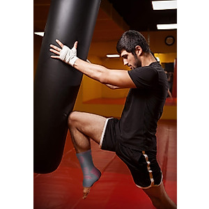 Doctor Developed Ankle Brace/Compression Sleeve/Ankle Support - & Doctor Written Handbook - Protector/Guard with Silicon Gel Pad for Foot Support [Single] (Pink/Grey, M)