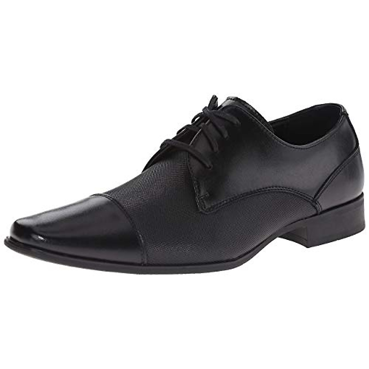 Calvin Klein Men's Bram Oxford, Black Diamond Leather, 9.5