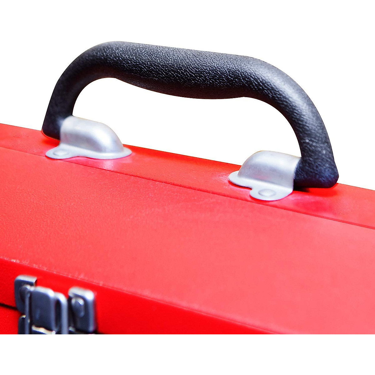 BIG RED TB101 Torin 19" Hip Roof Style Portable Steel Tool Box with Metal Latch Closure and Removable Storage Tray, Red, 19.1" x 6.1" x 6.5"