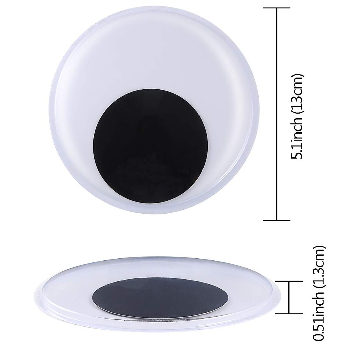 Sntieecr 8 Pack 5.1 Inch(13 cm) Large Giant Wiggle Eyes with Self Adhesive for DIY Crafts and Decorations