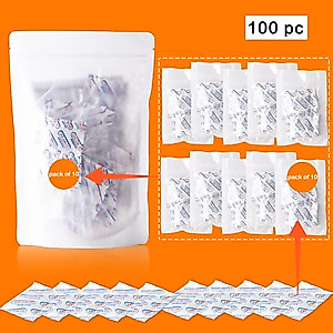 Medlladle 500cc Food Grade Oxygen Absorbers 100 Count 10 Pack Individually Sealed for Long Term Food Storage & Survival for Canning, Vacuum Bags,Mason Jars, Harvest Right Freeze Dryer, Dehydrated