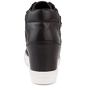 Juicy Couture Womens Wedge Sneakers High Top Womens Sneakers with Wedge, Wedgies Sneakers for Women-Journey 6.5 Black