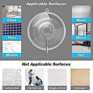 ETwinCoo 24 Pack All-Purpose Suction Cups Hooks Combo Set of Strongest Window Suction Cups with Hooks (4 Large, 10 Medium, 10 Small)