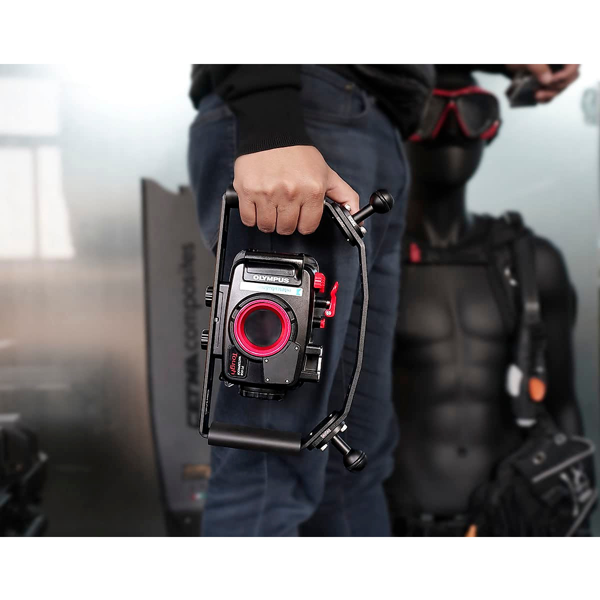 nitescuba Underwater Handle Tray Bracket Aluminum Alloy Dual Handheld Video Light Stabilizer Tray for Camera housing，Handle Grip for gopro Set up Works for Hero 10,Action Camera