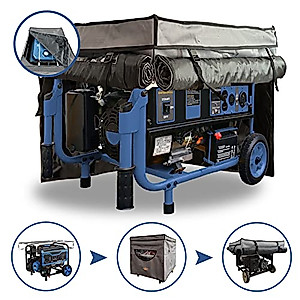 GEHENG Generator Running Cover,100% Waterproof Generator Cover,With Stand,Universal Kit,Fits Most 5500W-15000W Framed Generators,for Westinghouse, Champion, DuroMax, Generac and More,38"x28"x25",grey.