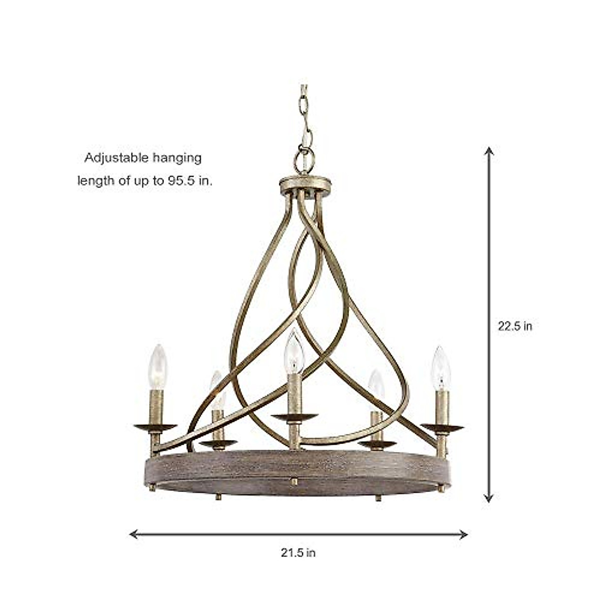 Home Decorators Collection 7928HDC 5-Light Gilded Pewter Chandelier