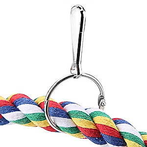 Bird Rope Swing, Cotton Bird Circle Ring Rope Perch Stand Swing Chewing Toy Birdcage Decoration Accessory for African Grey Budgie Parakeet Cockatiel Cockatoo(L)
