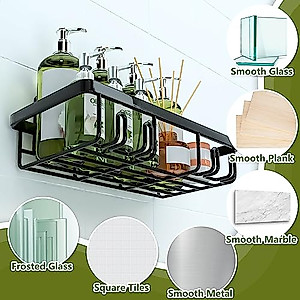 oyenbboi Shower Caddy, Shower Organizer [5-Pack], Adhesive Shower Shelves, No Drilling, Large Capacity Shower Rack, Rustproof Bathroom Shower Organizer, Shower Shelf for Inside Shower