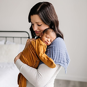 Natemia Muslin Baby Burp Cloths | Large 21”x11” Size | Super Absorbent and Ultra Soft Washcloths | 6-Layer Design | 3-Piece Gift Set