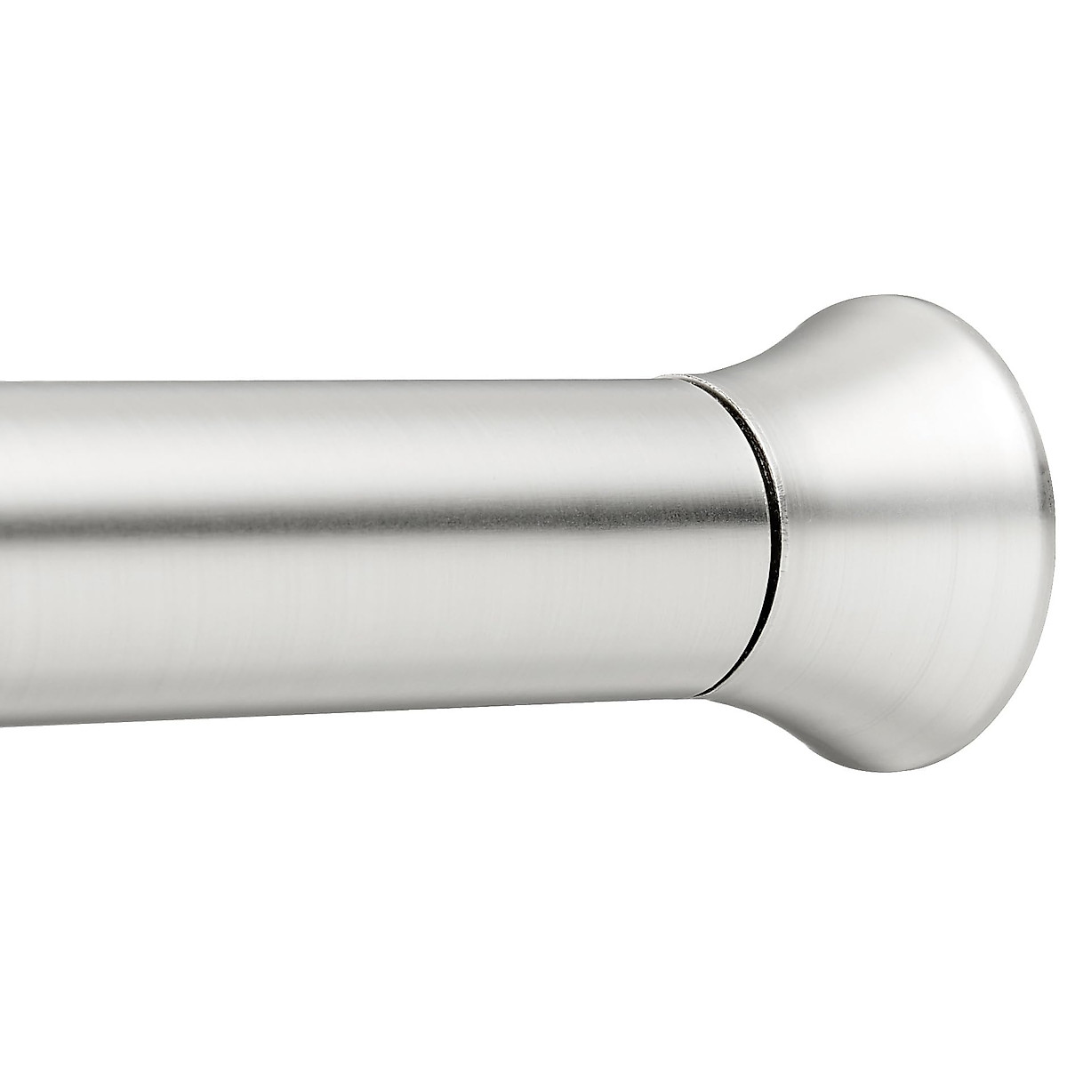 Amazon Basics Tension Curtain Rod, Adjustable 54-90" Width - Nickel, Classic Finial